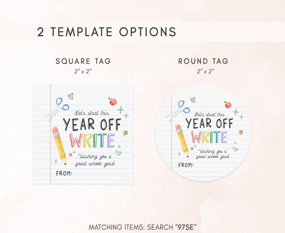 Editable Have A Great Year Printable Tag, Notepad Pencil Back to School ...