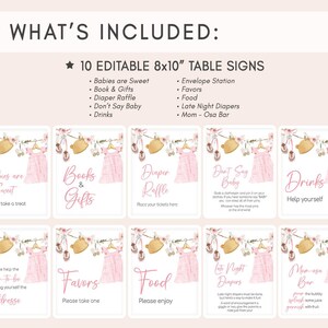 Editable Girl Baby Clothes Baby Shower Table Sign, Sweet Baby Girl Baby ...
