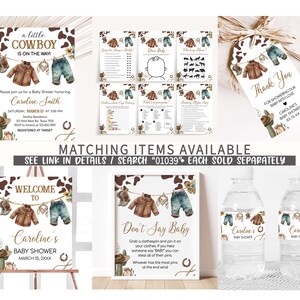 Editable A Little Cowboy Baby Shower Due Date Calendar, Wild West ...