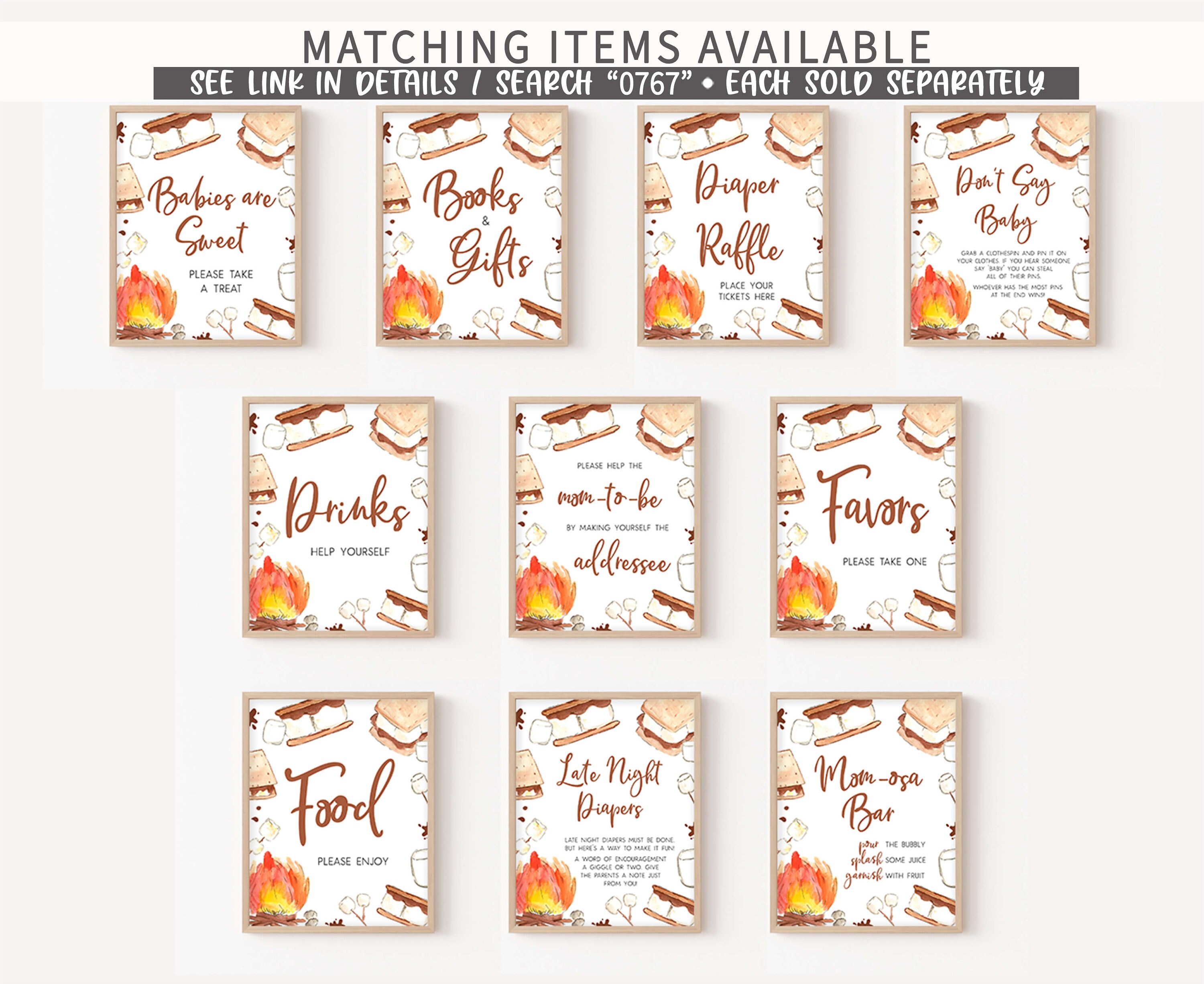 Editable Smore Baby Shower Bottle Label, Bonfire Camping Baby Shower ...
