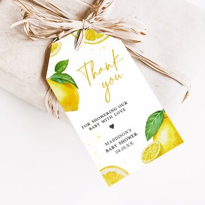 Editable Lemon Baby Shower Favor Tag, Minimalist Lemonade Baby Shower ...