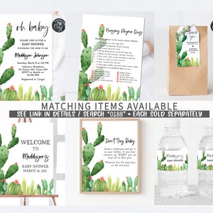 Cactus Baby Shower Welcome Sign Succulent Baby Shower Welcome Sign ...