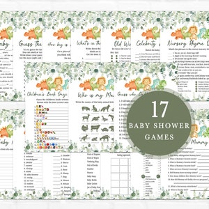 Dinosaur Baby Shower Games Bundle Dino Baby Shower Game Pack - Etsy
