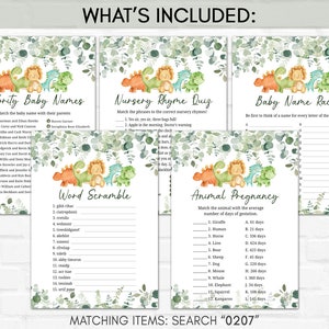 Dinosaur Baby Shower Games Bundle Dino Baby Shower Game Pack - Etsy