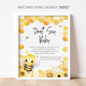 Editable Bee Baby Shower Table Sign, Oh Bee Baby Shower Bundle Sign ...