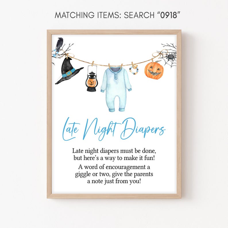 Late Night Diapers Sign A Little Boo is Almost Due Baby Shower, Boy ...