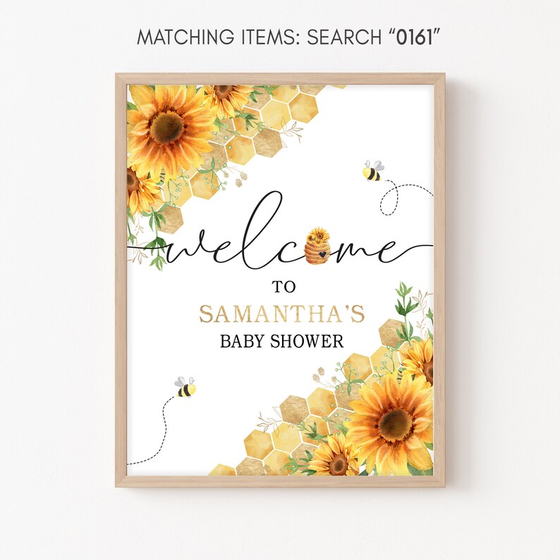 Bee Baby Shower Welcome Sign Honey Bee Baby Welcome Sign | Etsy