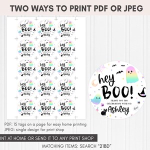 Editable Halloween Birthday Favor Tag, Pastel Halloween Gift Tag ...