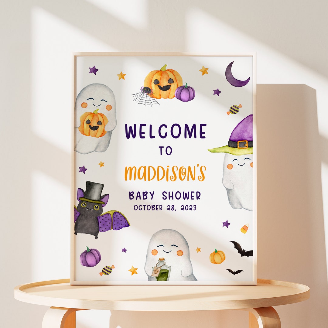 Editable A Little Boo Baby Shower Welcome Sign, Gender Neutral ...