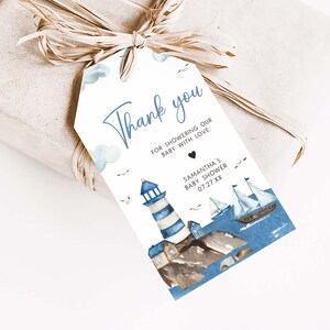 Editable Ahoy It's A Boy Baby Shower Favor Tag, Nautical Baby Shower ...
