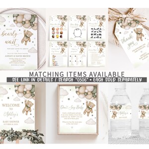 Editable Gender Neutral Bear Baby Shower Games Bundle, We Can Bearly ...