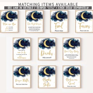 Editable We Are Over the Moon Baby Shower Favor Tag, Boy Moon and Stars ...