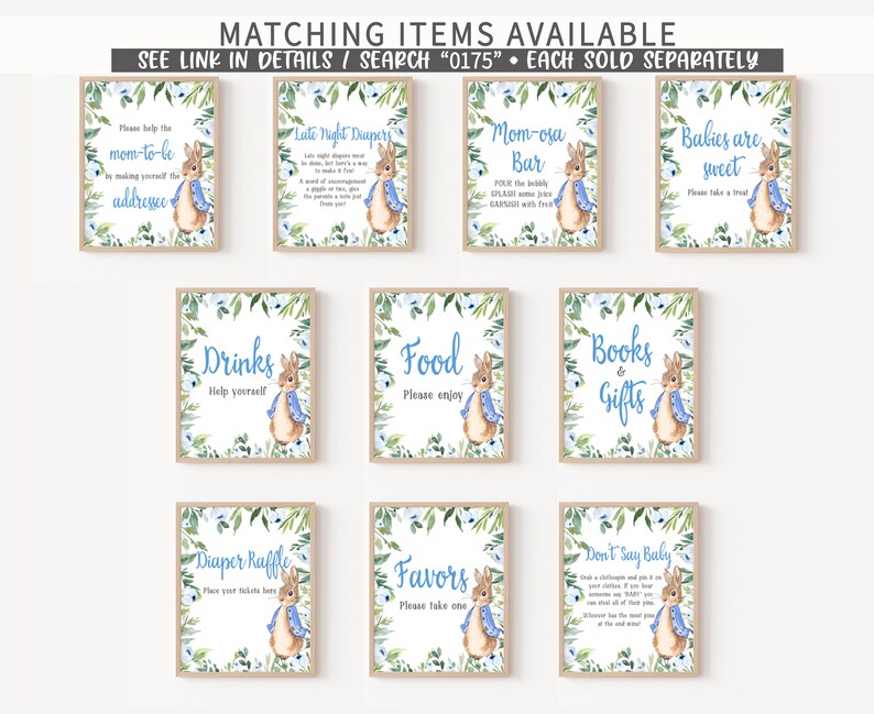 Editable Peter Rabbit Baby Shower Water Bottle Labels Blue - Etsy
