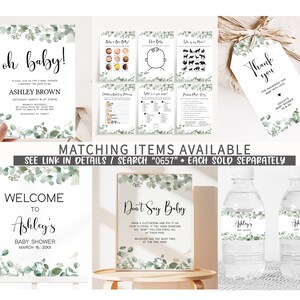 Editable Eucalyptus Greenery Baby Shower Bottle Label, Oh Baby Greenery ...