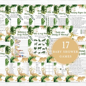 Dinosaur Baby Shower Games Bundle Gold Dino Baby Shower Game - Etsy