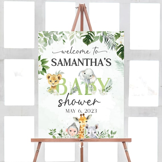 Editable Safari Baby Shower Welcome Sign Printable Jungle, 48% OFF