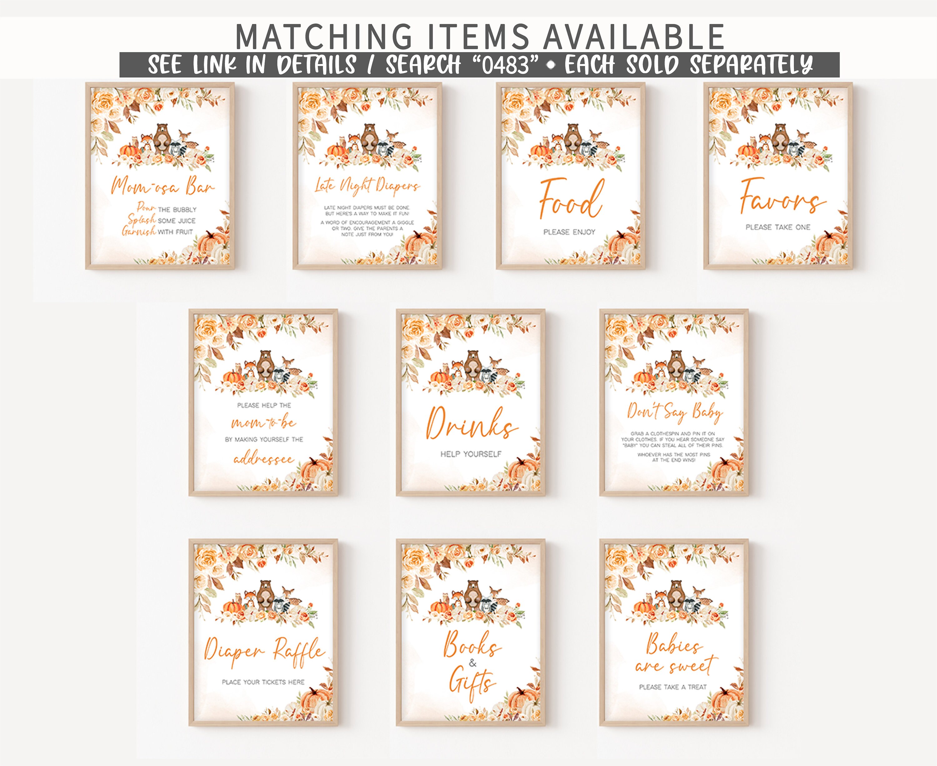 Editable Fall Woodland Baby Shower Due Date Calendar, Woodland Floral ...