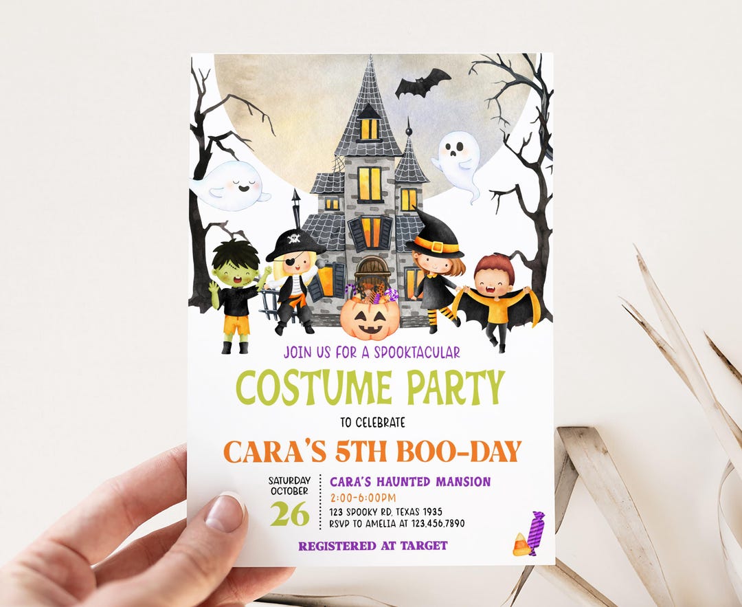 Editable Spooktacular Party Invitation, Halloween Birthday Invitation ...