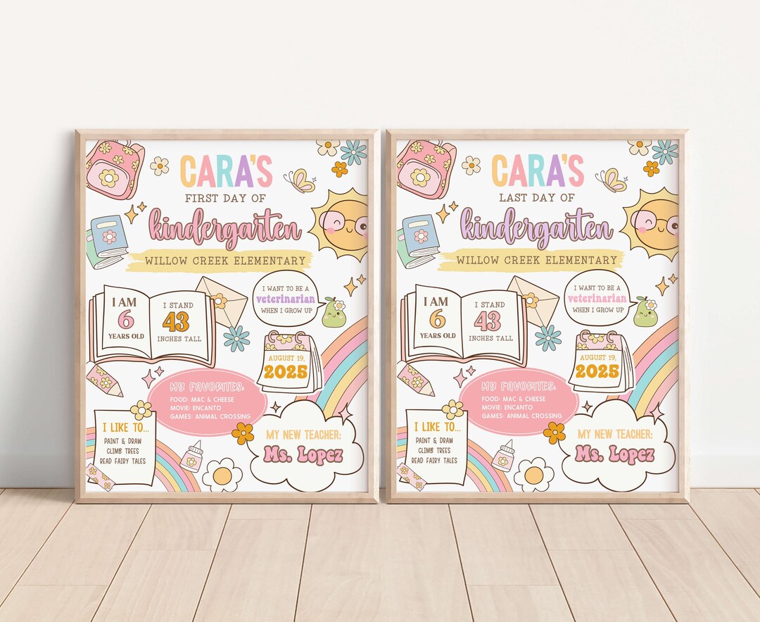 Editable First Day of School Sign, Pink Back to School Board, Last Day ...