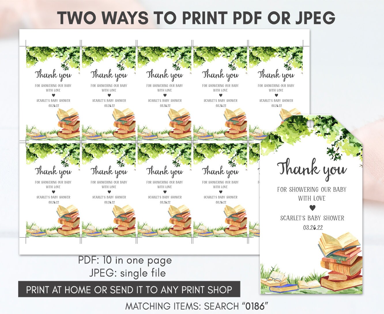 Editable Storybook Baby Shower Favor Tag Chapter Book Baby - Etsy