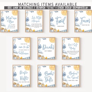 Editable Blue Beach Summer Baby Shower Welcome Sign, Boy Splish Splash ...