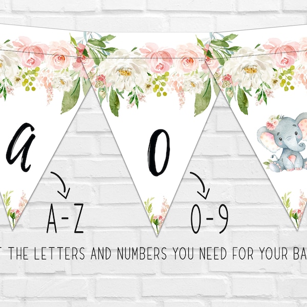 Pink Elephant Banner - Etsy