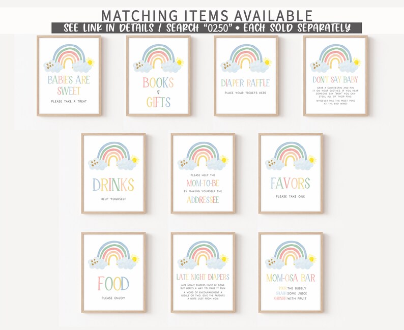 Envelope Station Sign Pastel Rainbow Baby Shower Little Ray - Etsy