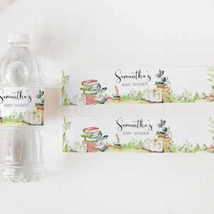 Editable Storybook Baby Shower Bottle Label, A New Chapter Baby Shower ...