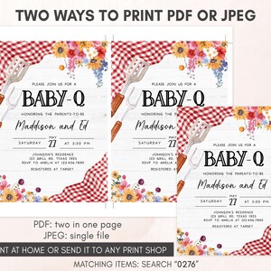 Editable BBQ Baby Shower Invitation Set Baby-q Baby Shower Invite Pack ...