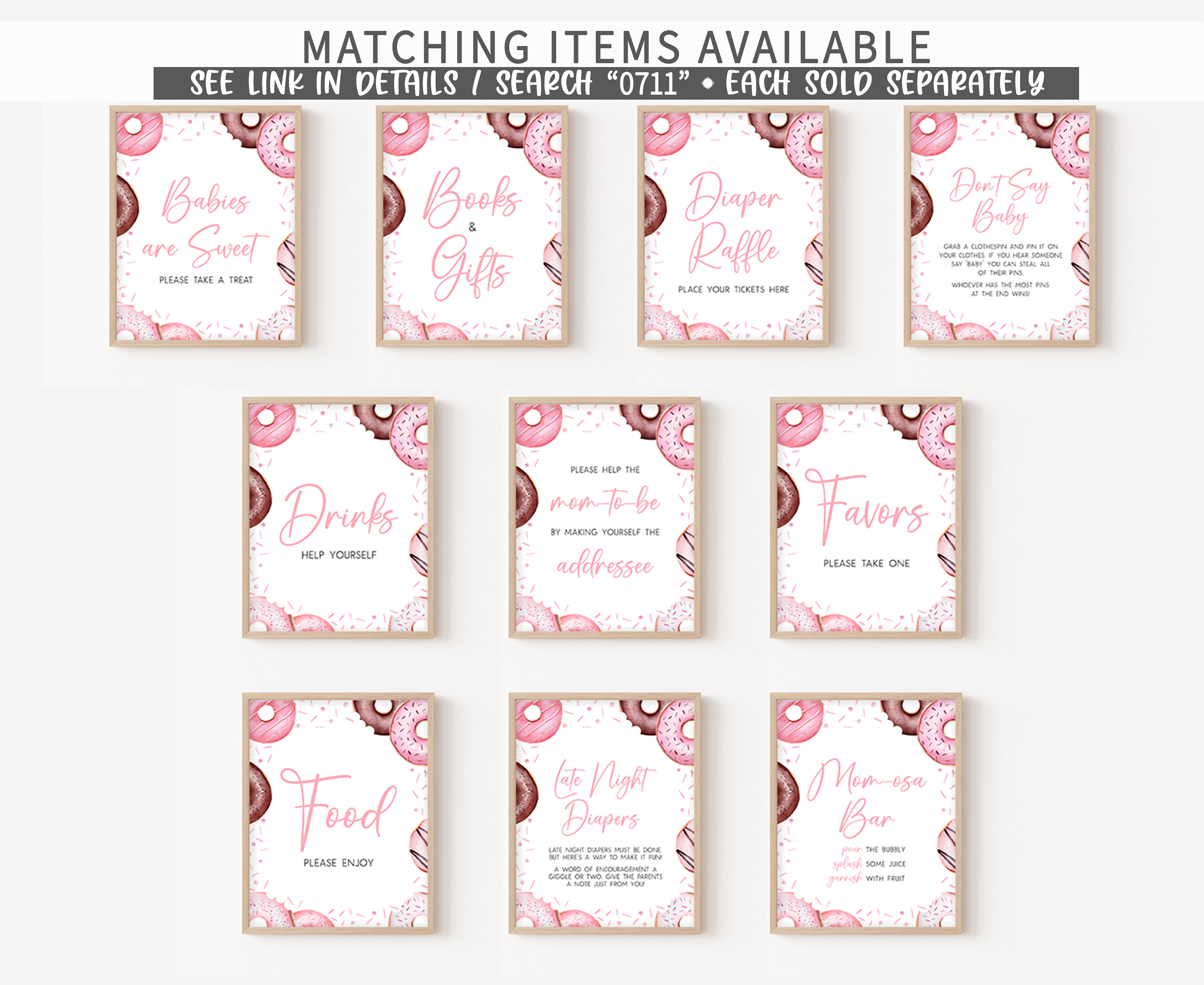 Editable Pink Donuts and Diapers Baby Shower Due Date Calendar, Girl ...