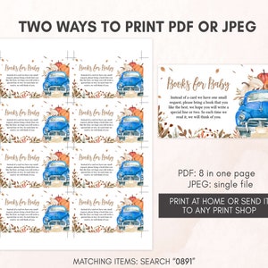 Editable Blue Fall Pumpkin Truck Baby Shower Invitation Bundle, Boy ...