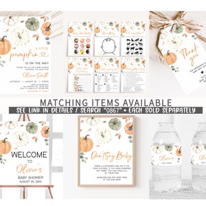 Editable Minimalist Pumpkin Baby Shower Welcome Sign, Fall Pumpkin Baby ...