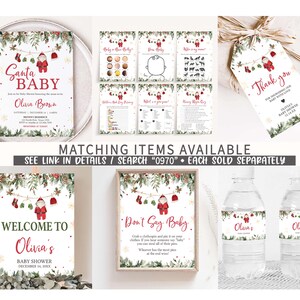 Editable Santa Baby Shower Invitation Bundle, Holiday Winter Baby ...