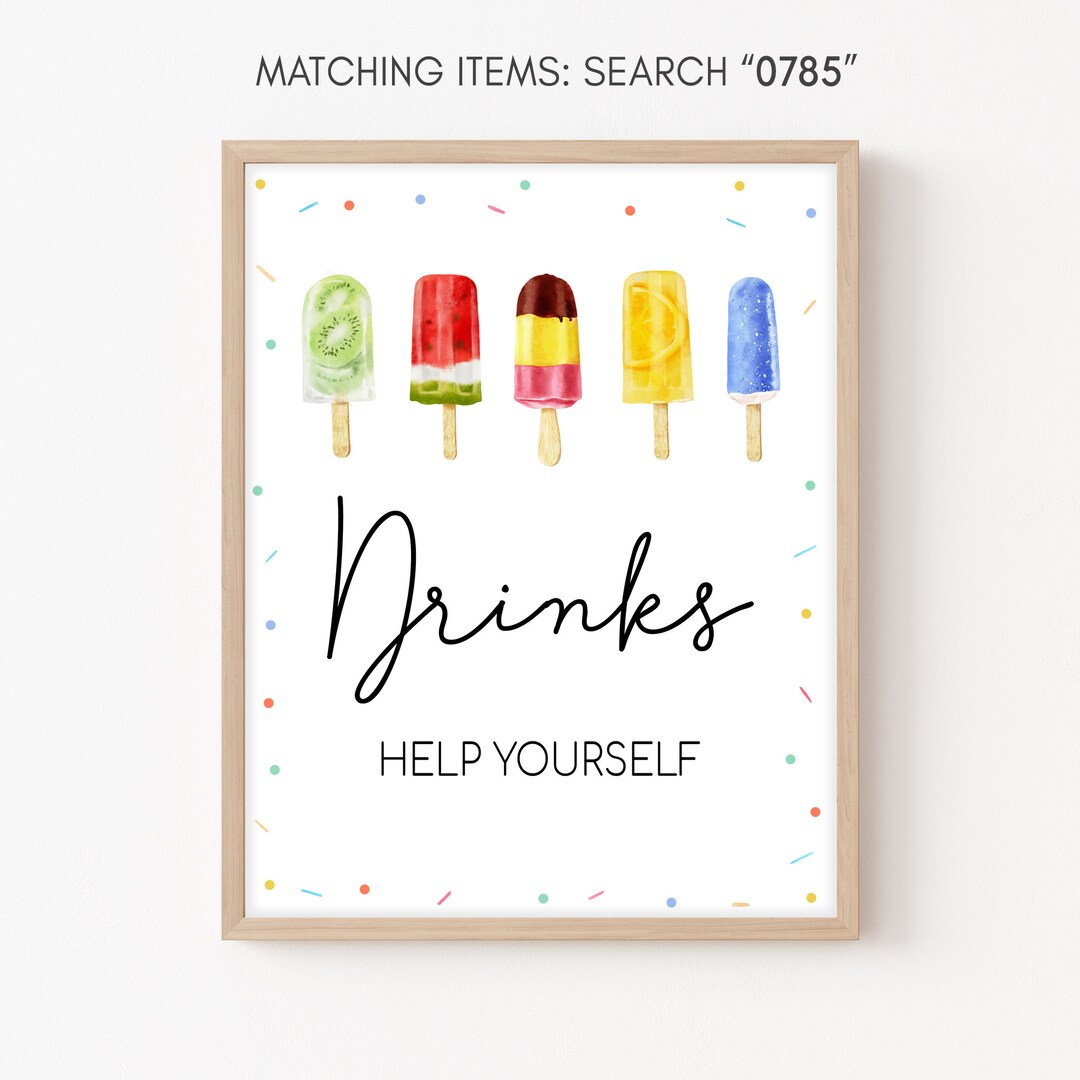 Ready to Pop Baby Shower Drink Sign, Gender Neutral Popsicle Baby ...