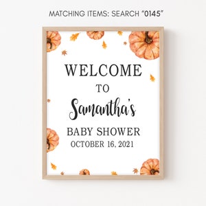 Editable Pumpkin Baby Shower Welcome Sign, Fall Baby Shower Party Sign ...