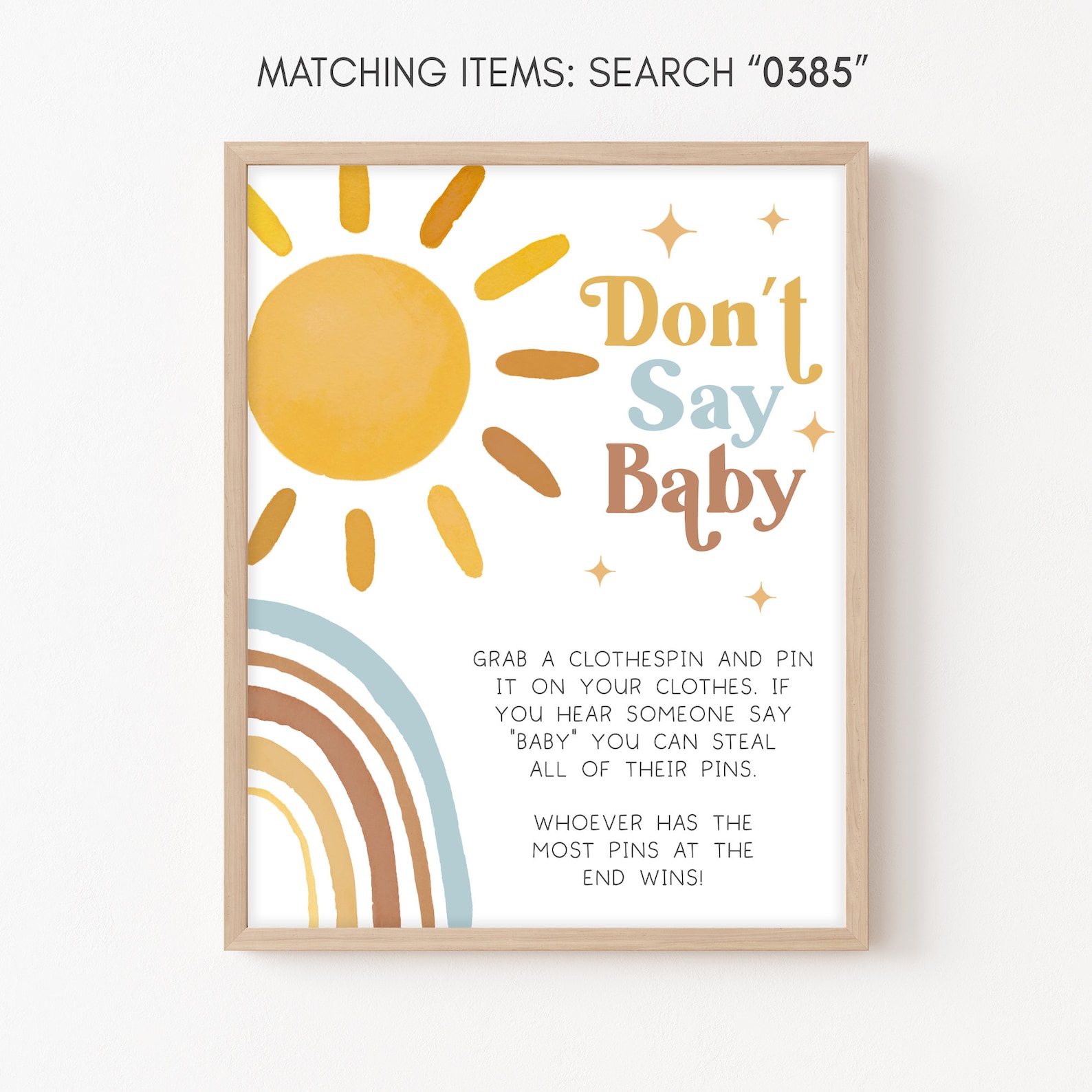 Don't Say Baby Sign Here Comes the Son Baby Shower Sunshine Baby Shower ...
