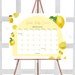 Editable Lemon Baby Shower Due Date Calendar, Sweet Little One Lemonade ...
