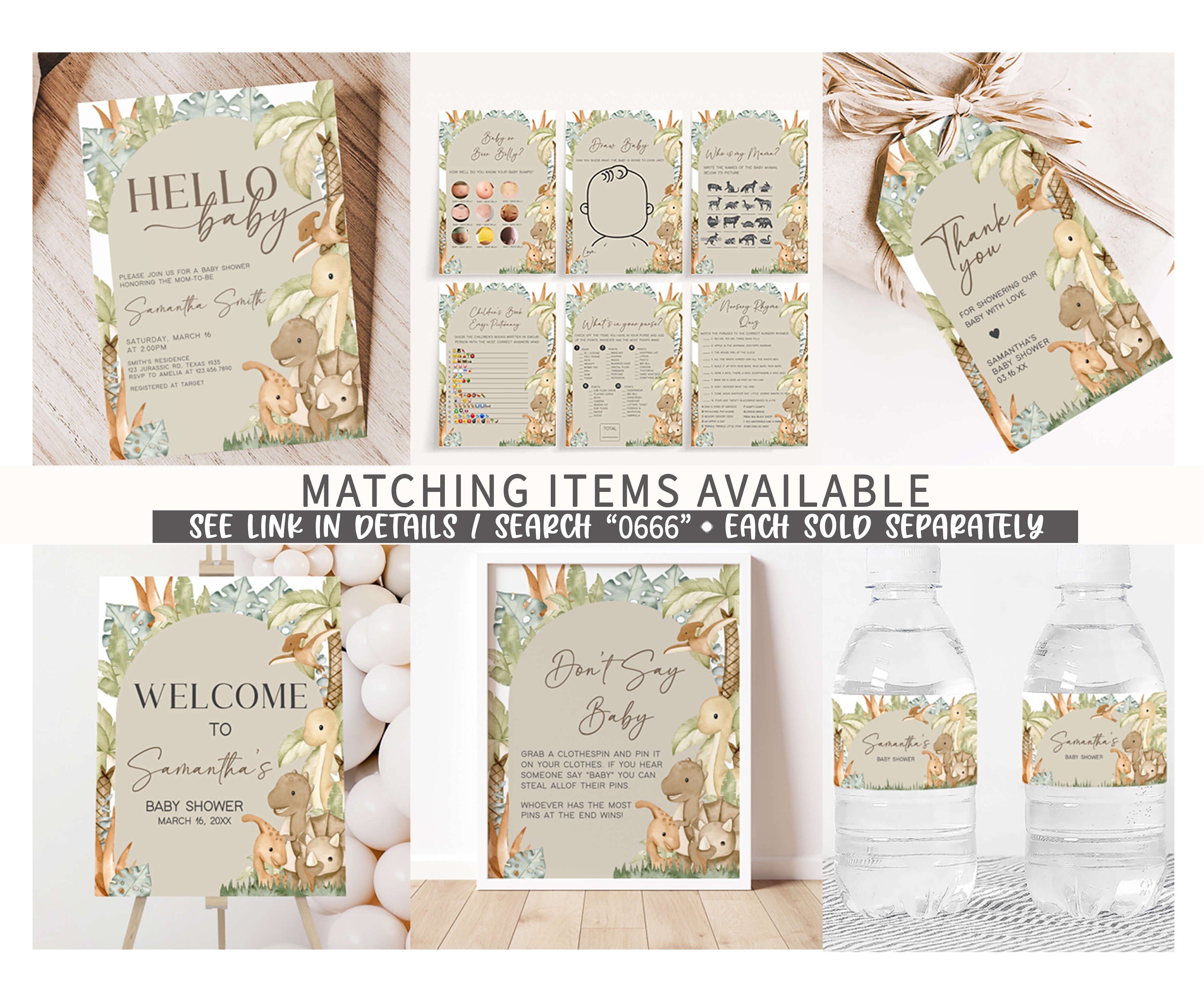 Dinosaur Baby Shower Drink Sign, Baby Dinosaur Boho Baby Shower Drinks ...