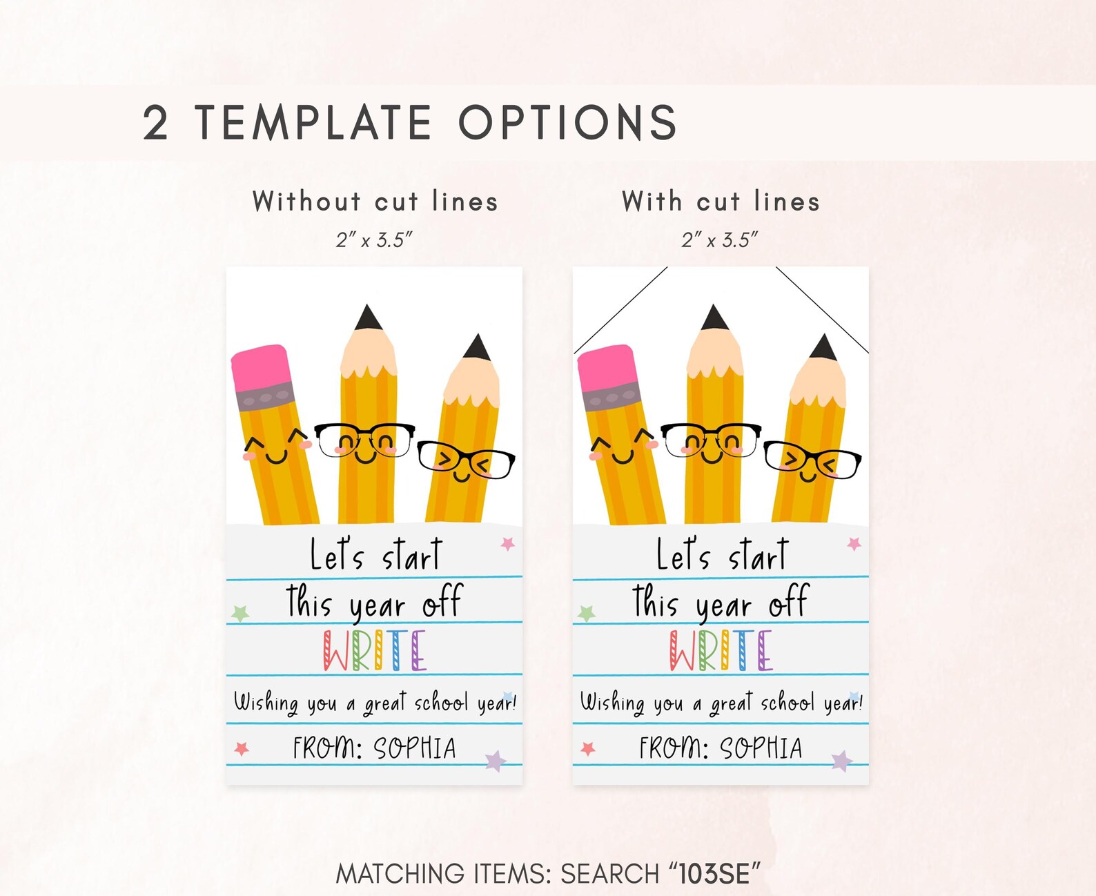 Editable Let's Start This Year off Write Tag, Pencil Back to School Tag ...