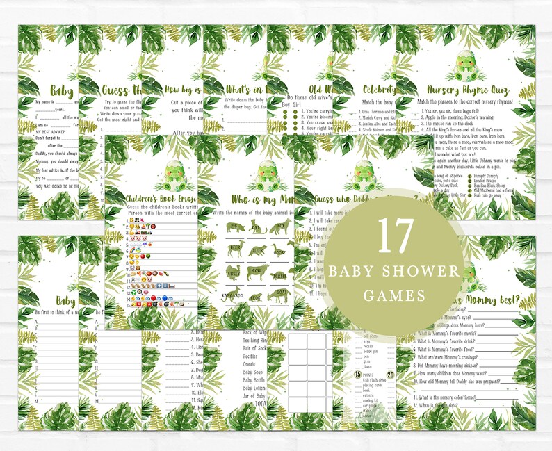 Dinosaur Baby Shower Games Bundle Dino Baby Shower Game Pack - Etsy