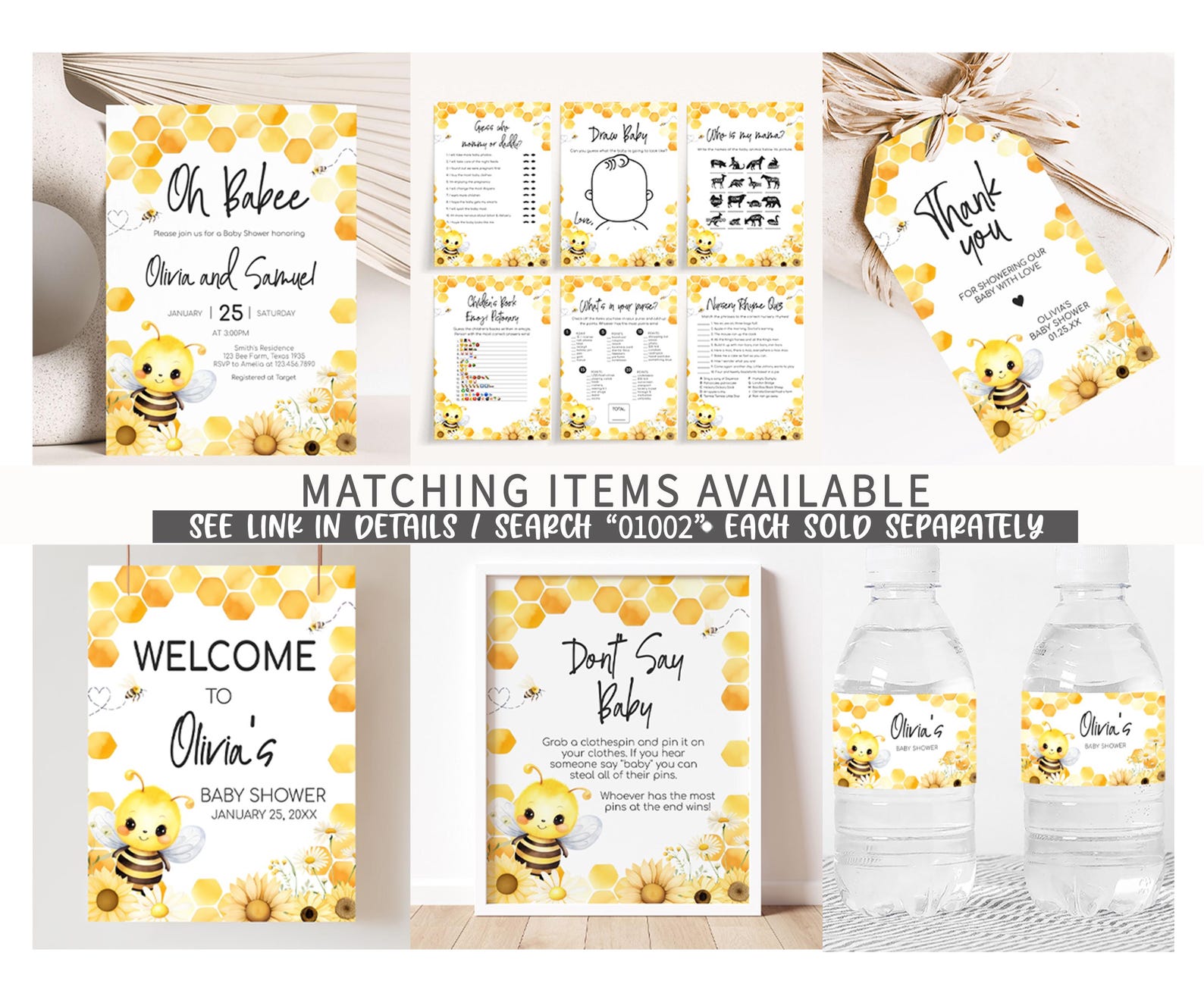 Editable Bee Baby Shower Due Date Calendar, Oh Bee Baby Shower Calendar ...