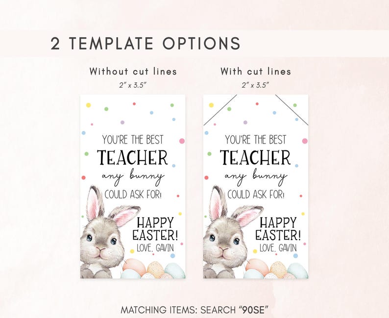 Editable Teacher Gift Tags, You're the Best Teacher Any Bunny Could Ask ...