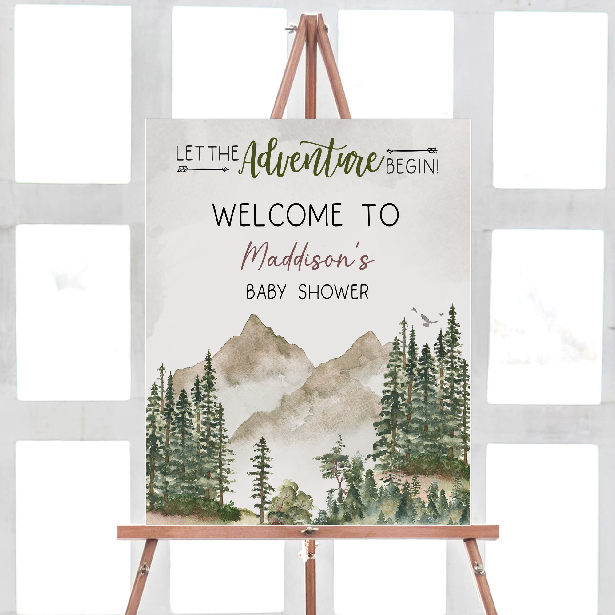 Let the Adventure Begin Baby Shower Welcome Sign Woodland Baby - Etsy