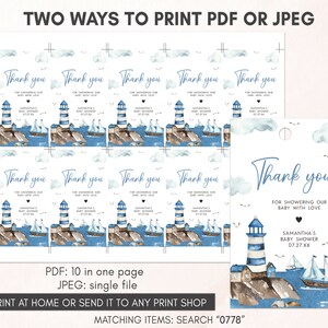 Editable Ahoy It's A Boy Baby Shower Favor Tag, Nautical Baby Shower ...