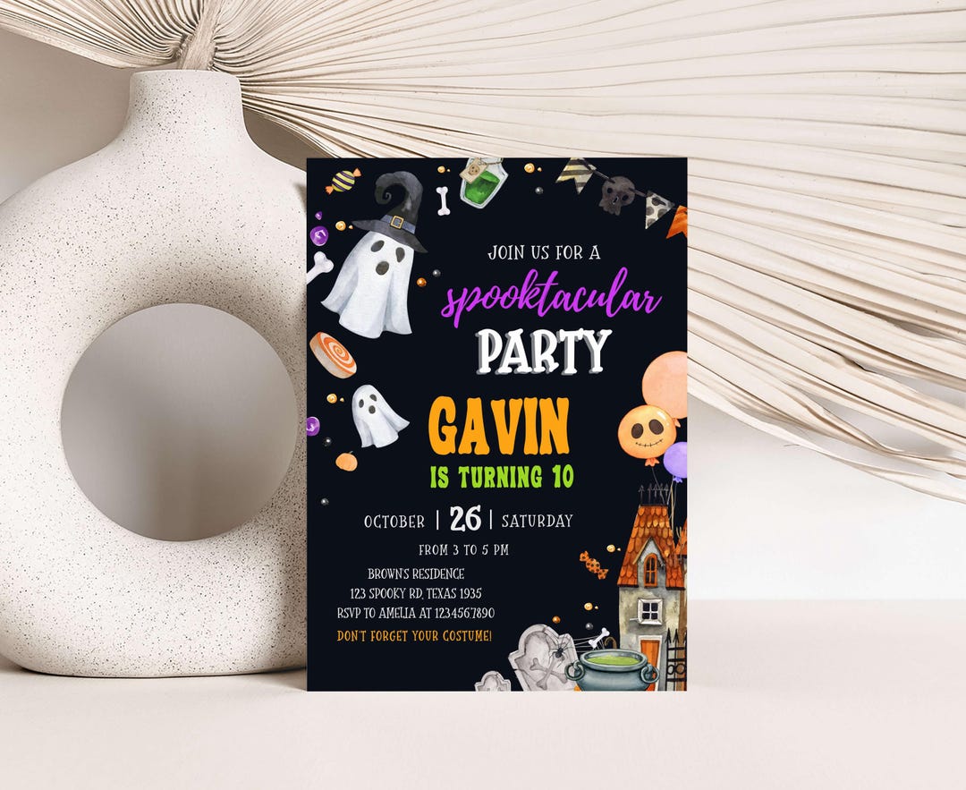 Editable Spooky Invitation, Halloween Party Invitation, Spooktacular ...