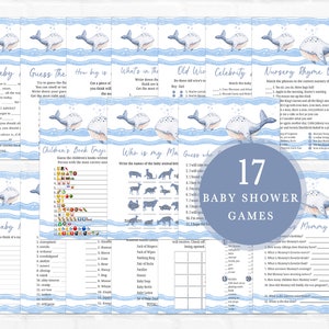 Whale Baby Shower Games Bundle Under the Sea Baby Shower | Etsy