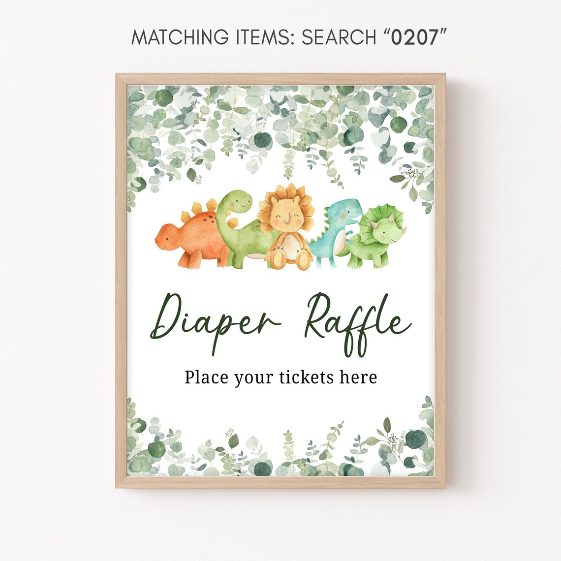 Diaper Raffle Sign Dinosaur Baby Shower, Dino Baby Shower Raffle Sign ...