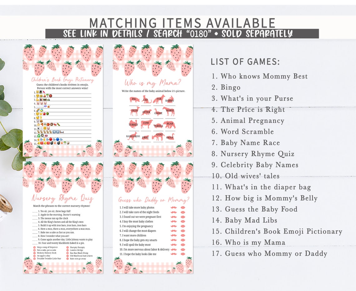 Diaper Raffle Sign Strawberry Baby Shower Berry Sweet Baby - Etsy