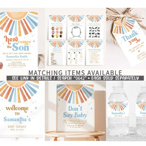 Late Night Diapers Sign Sunshine Baby Shower, Here Comes the Son Baby ...