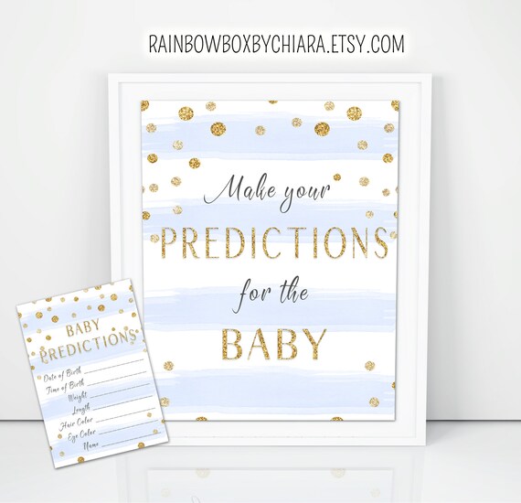 Baby Sprinkle Sign Predictions for the Baby Sign Gold | Etsy